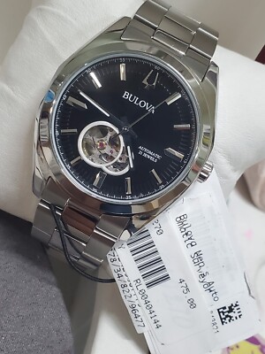 BULOVA 96A270 Surveyor Automatic 21 Jewels Black Dial Men's Classic ...