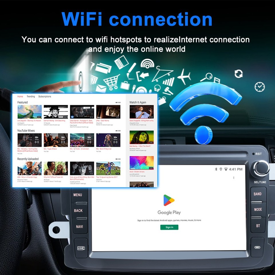 Android 13 Carplay Car Radio Stereo GPS Sat Nav For Renault Dacia ...