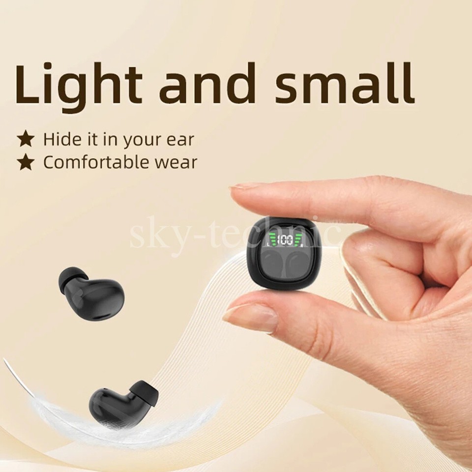 Wireless TWS Earbuds Bluetooth 5.3 Invisible Sleep Earphones Mini In ...