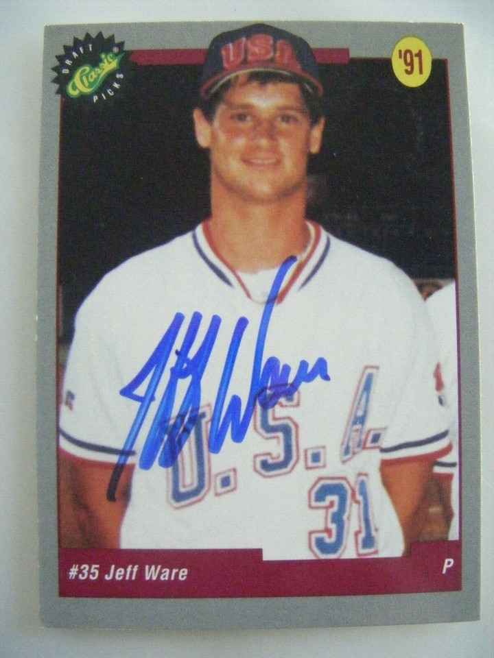JEFF WARE signed RC USA BLUE JAYS 1991 Classic baseball card AUTO ...