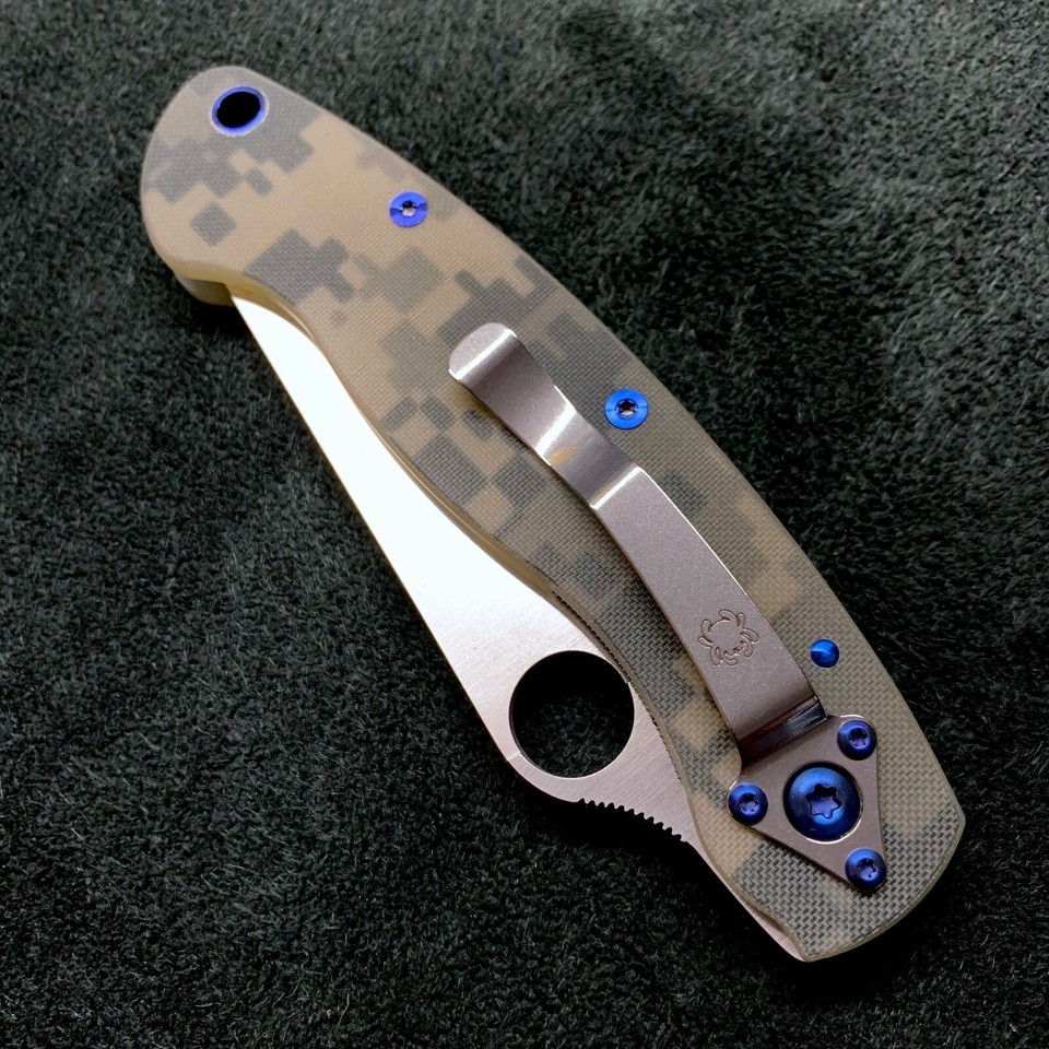 (NO KNIFE) Titanium Screw or Tube/Plug sets for Spyderco Military ...
