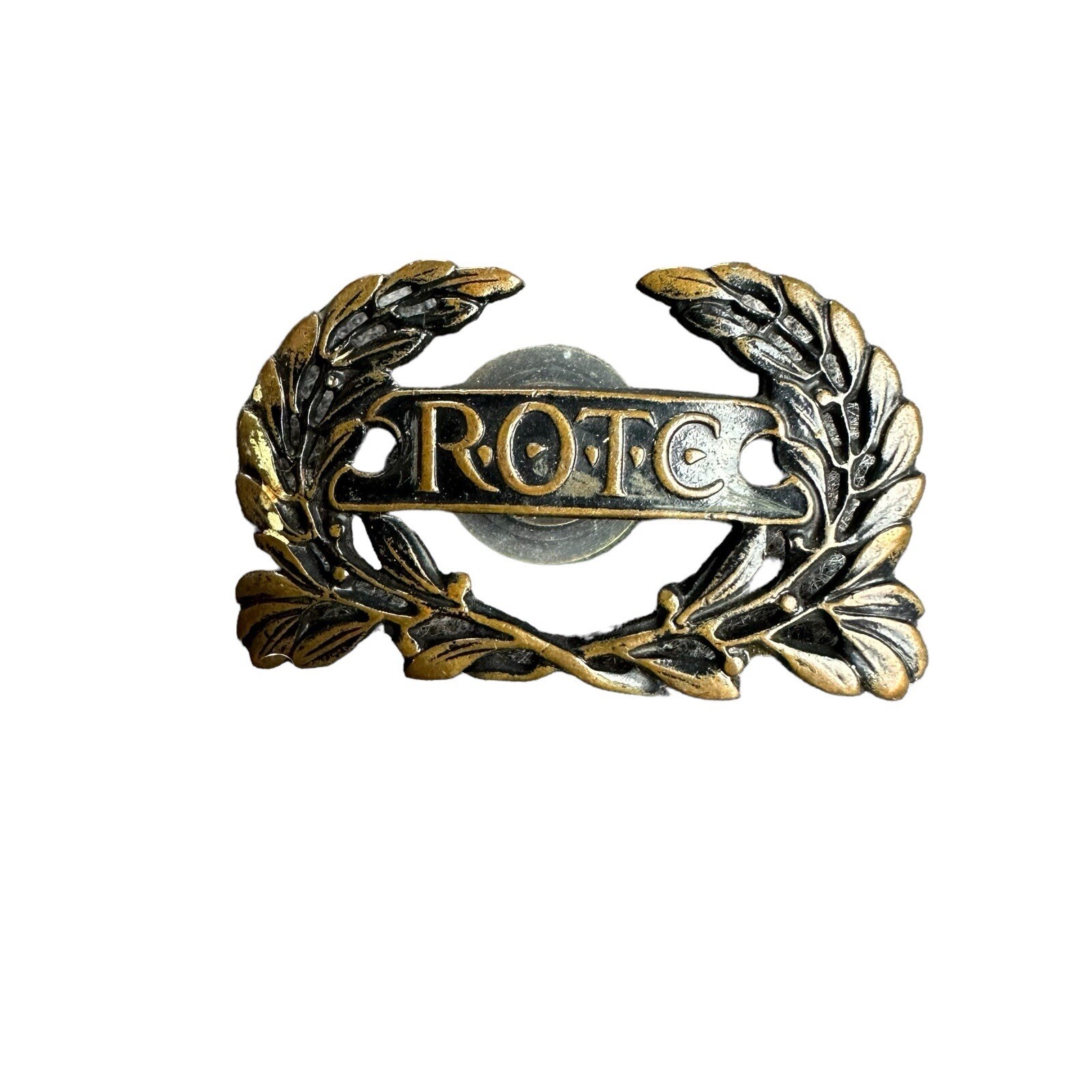 Vintage Military ROTC Pin Hat Badge Wreath Gold And Black Tone | eBay