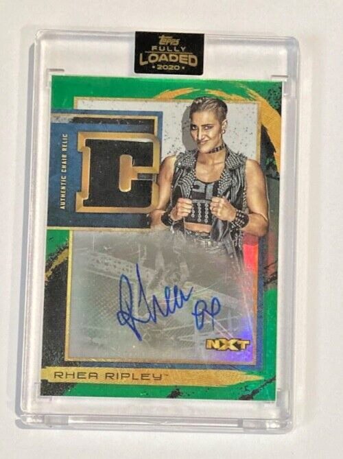 2020 TOPPS WWE FULLY LOADED RHEA RIPLEY ON-CARD AUTO CHAIR RELIC GREEN ...