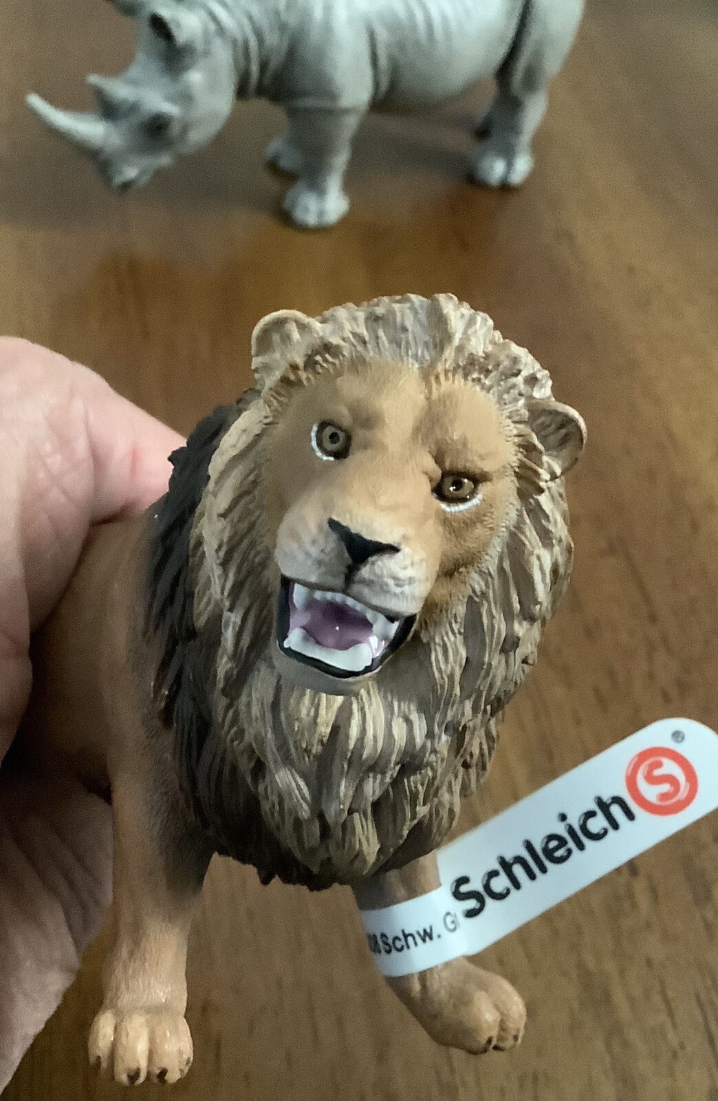 Nice Lot of 2 Schleich Wild Animals - Lion and Rhino Figures | eBay