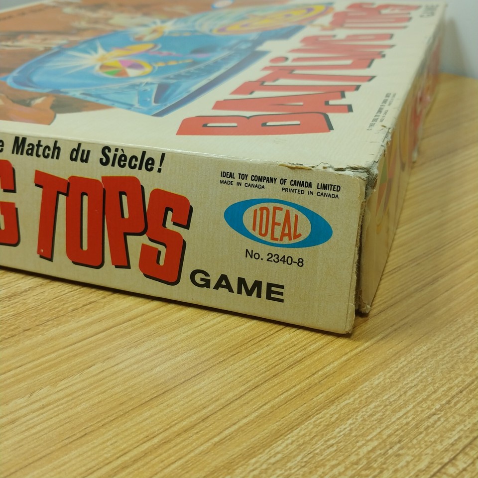 1968 Battling Tops Board Game Ideal Canada 5 Tops 4 Pullers 2 Pin No ...