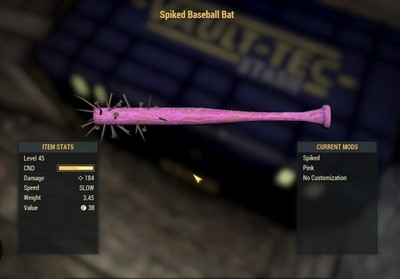 Fallout 76 Pink Baseball Bat Rarest PC | eBay