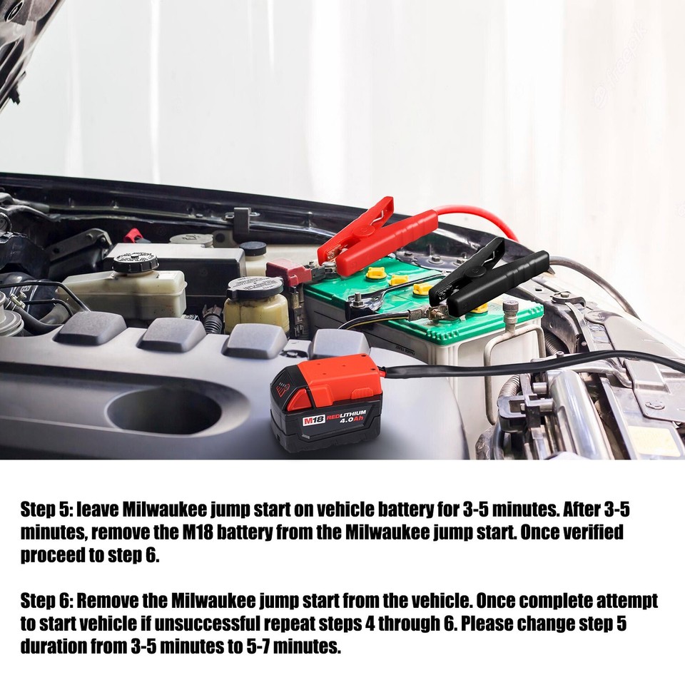 For 18V Milwaukee M18 Jumper Starter 8AWG 6.65FT Cable Tooling Cord ...