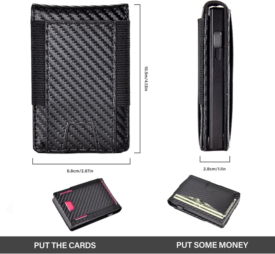 Ridge Wallets for Men,Slim Minimalist Leather Wallets, Front Pocket w ...