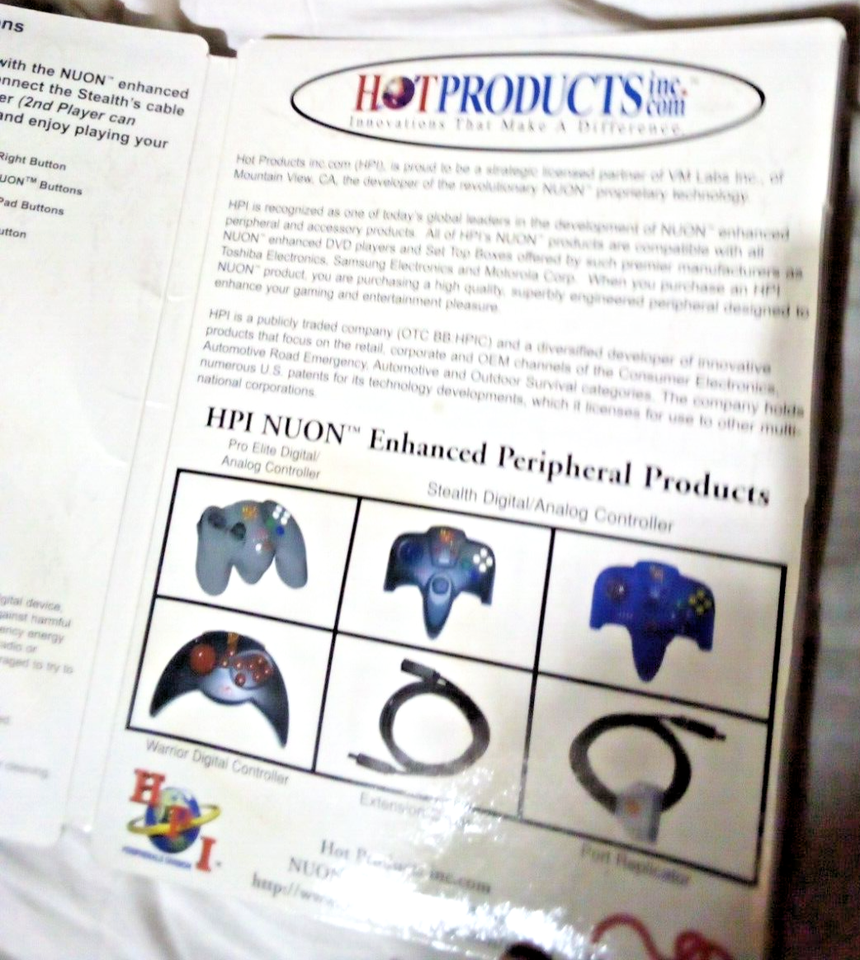 NUON Stealth Controller HPI-4000BLU FREE SHIPPING Great Shape very RARE ...