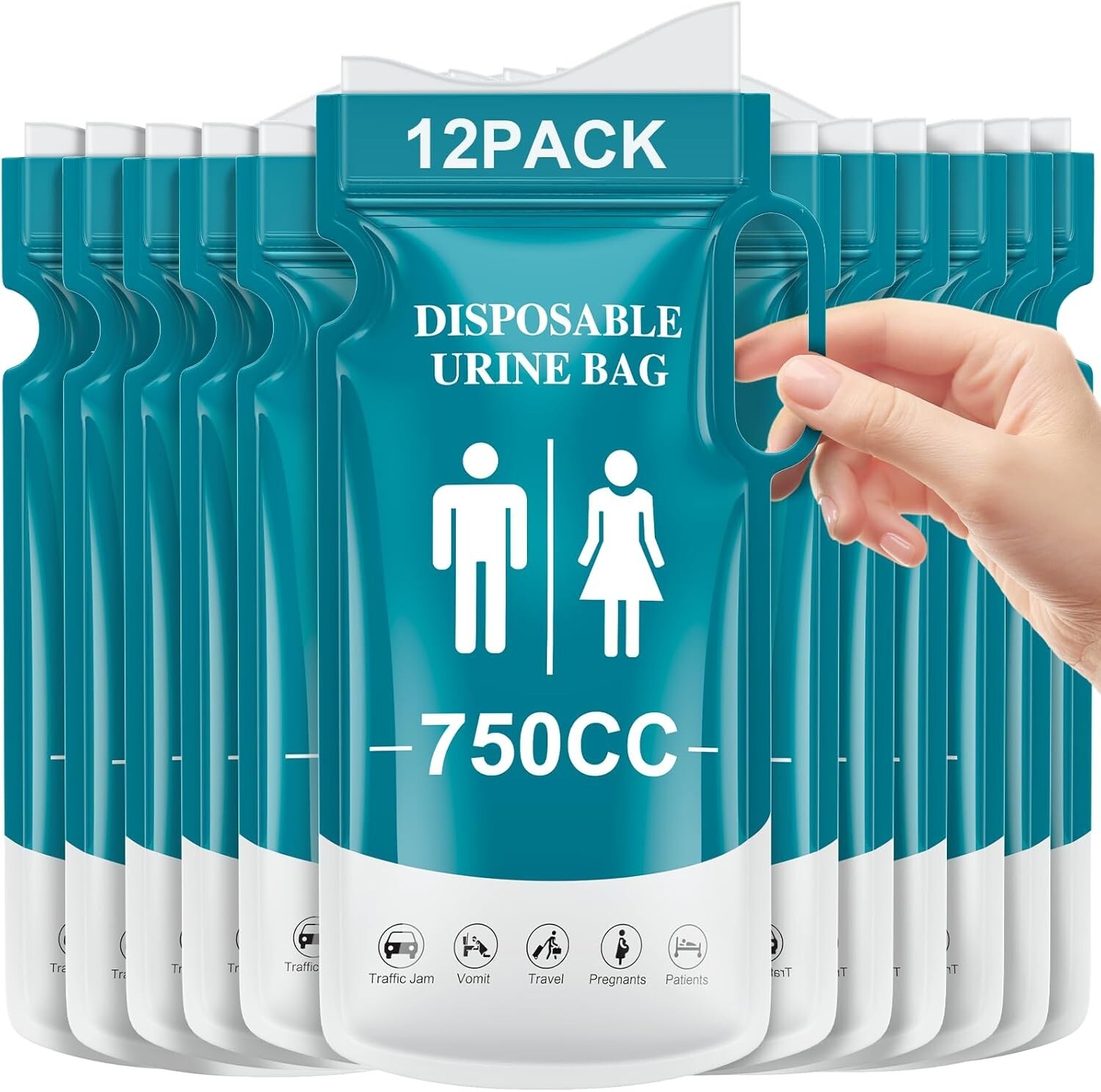12pcs Portable Disposable Urine & Vomit Bags - Emergency Unisex Pee ...