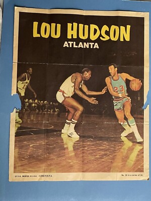 1970-71 Topps Basketball insert Poster - Lou Hudson, Atlanta Hawks ...