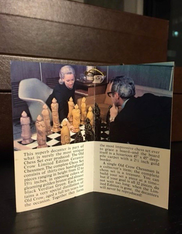 Old Crow Chessmen COMPLETE CHESS SET - 32 Ceramic Decanters in Original ...