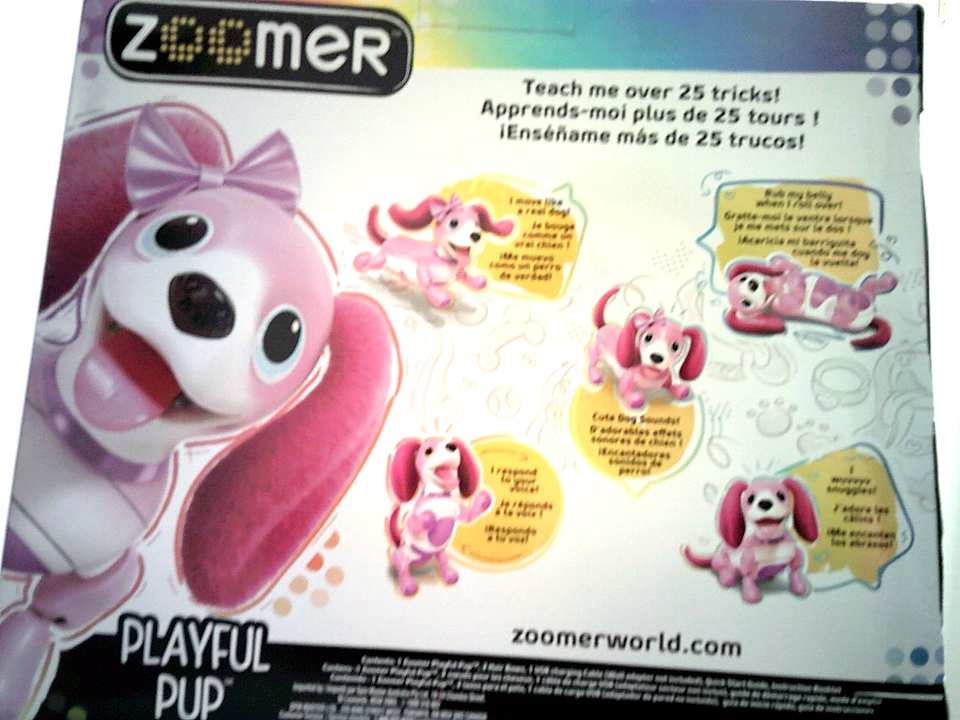 Zoomer Playful Pup Robotic Dog w/ Voice Recognition & Motion Pink RARE ...
