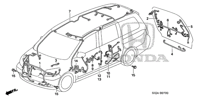 Genuine Honda Wire Harness Front End 32100-SHJ-A21 | eBay