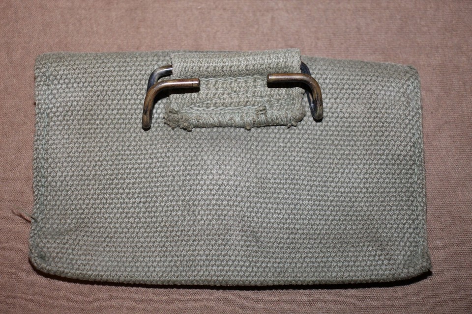 Original WW2 U.S. Army OD Canvas First Aid/Bandage Pouch w/GI ID Stamp ...