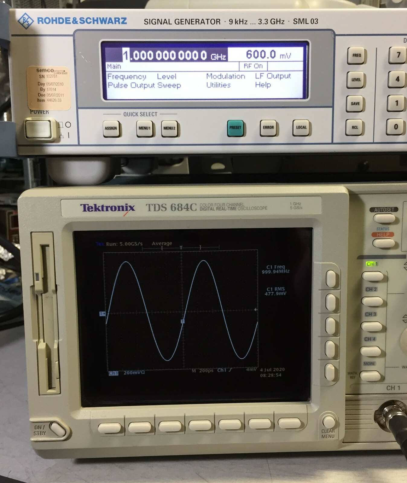 Tektronix TDS684C Digital Realtime Oscilloscope 1GHz 5GS/s 13 1F 2F HD ...
