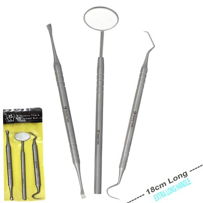 Dental Probe Set 3 Piece -Stainless Steel - Teeth Tooth Pick Scraper ...
