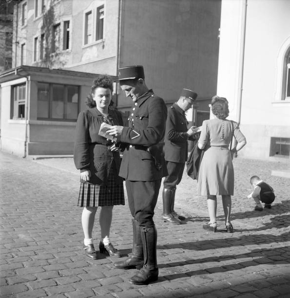 Strike of French customs and tax officials Switzerland 1946 Old Photo 1 ...