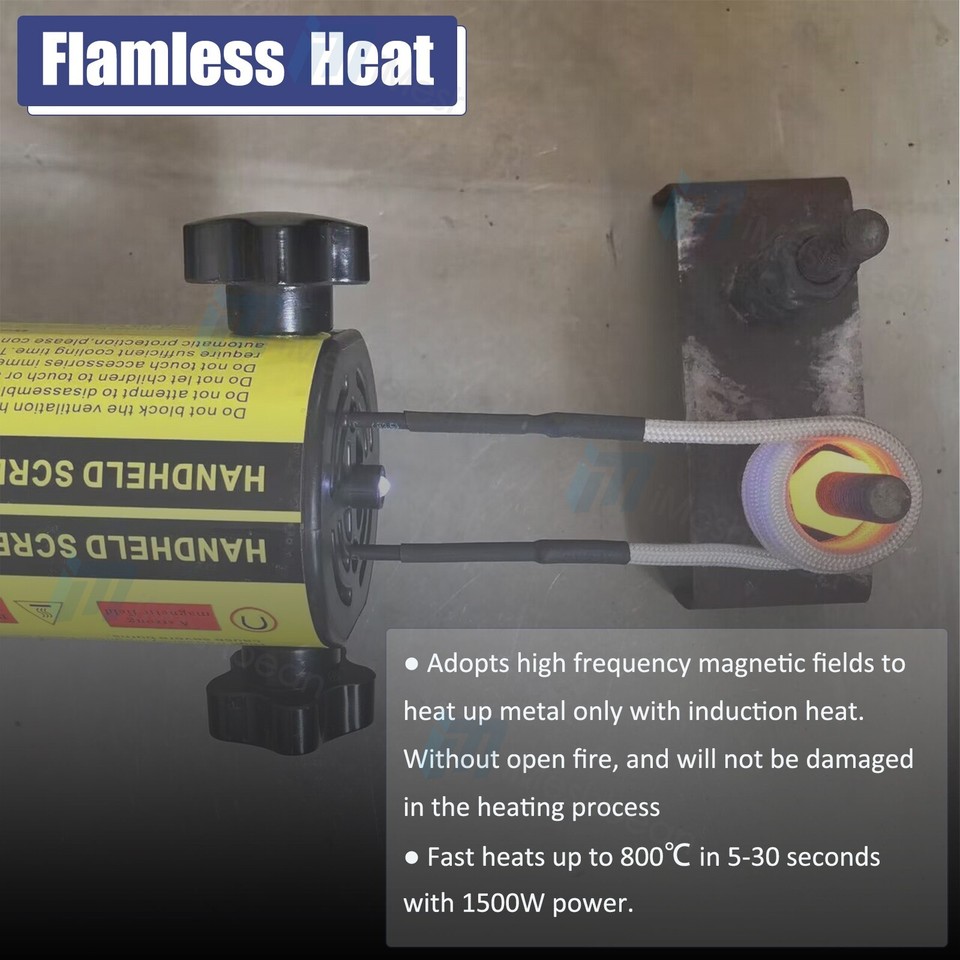 1500W Magnetic Induction Heater Kit Automotive Flameless Nut Heat Tool ...