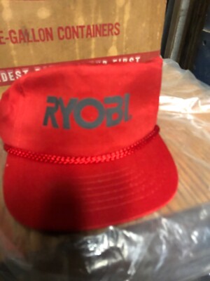 Vintage Ryobi Power Tools Cloth Trucker SnapBack Hat Dad Cap RED Power ...