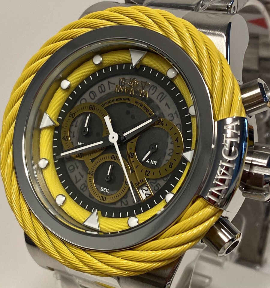 50mm Yellow Cable Bezel | BOLT SPORT Silvertn Bracelet VD53 Chrono ...