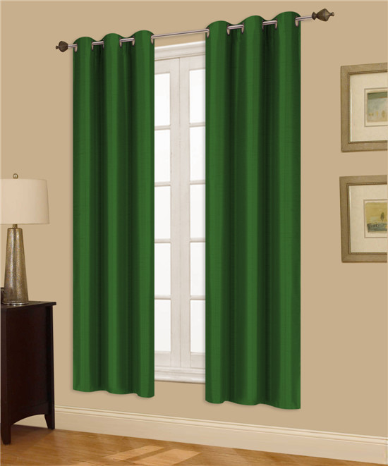 2 PANELS GROMMET FAUX SILK WINDOW CURTAINS DRAPE FOAM LINED BLACKOUT ...