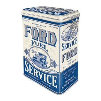 Nostalgic Art 17.5cm/1.3L Clip Top Tin Container Storage Ford Fuel ...