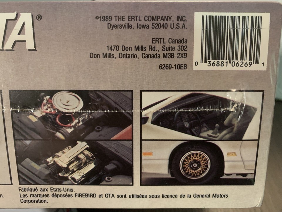 AMT ERTL 1989 Pontiac Firebird GTA Scale 1:25 Model Kit #6269 New ...