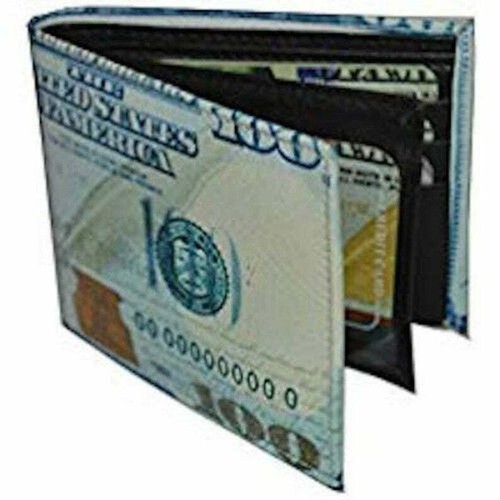US New 100 Hundred Dollar Bill Bi-Fold Men's Leather Wallet Printed In ...