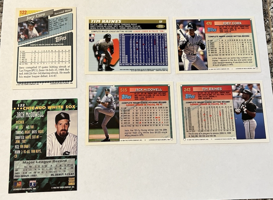 1996 Topps MLB Baseball Trading Card #272 Tim Raines Chicago White Sox ...