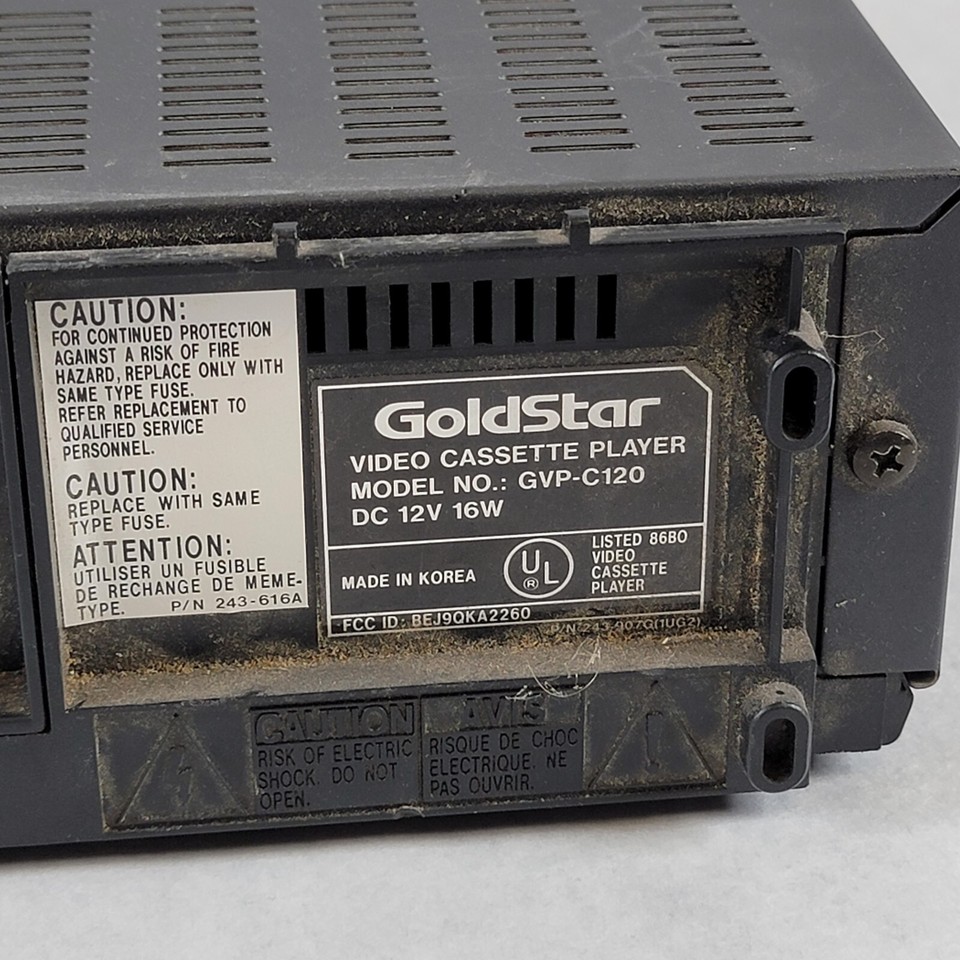 Goldstar AC/DC VCR VHS Video Cassette Player - GVP-C120 w/ Power Cable ...