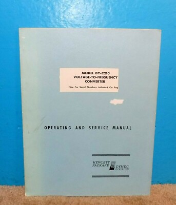 OEM Hewlett Packard HP Op & Service Manual DY-2210 Voltage Frequency ...