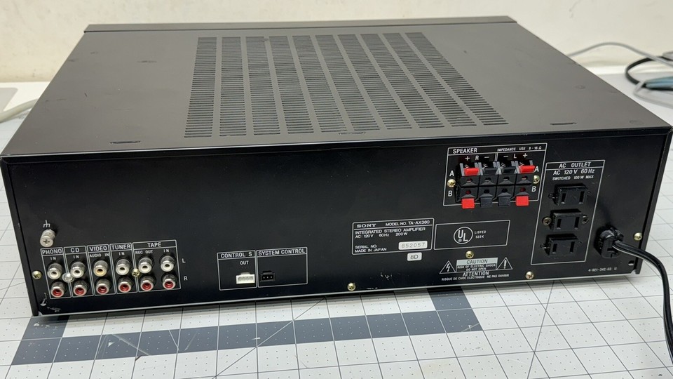 SONY TA-AX390 5-Band Acoustic Equalizer Integrated Amplifier POWERS ON ...