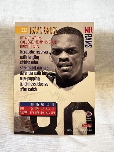 1994 Topps Stadium Club - #332 Isaac Bruce (RC) for sale online | eBay