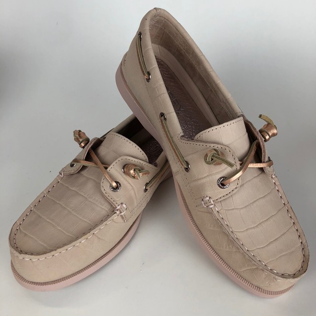 Sperry Authentic Original Vida Croc Nubuck Boat Shoe Pink US 7 M UK 4.5 ...