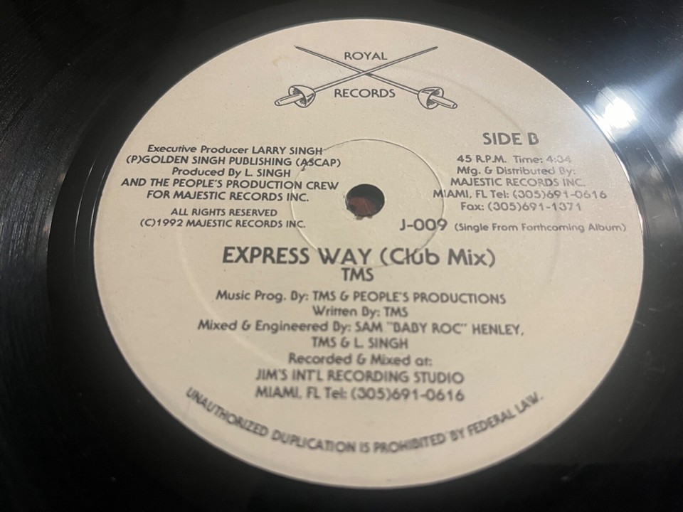 TMS - EXPRESS WAY - ROYAL RECORDS HIP HOP VINYL 12' MAXI | eBay