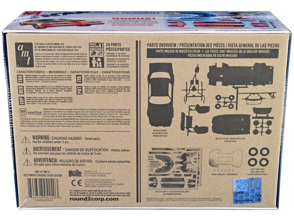 Skill 1 Snap Model Kit 1979 Pontiac Firebird "Turbo Custom" 1/25 Scale ...