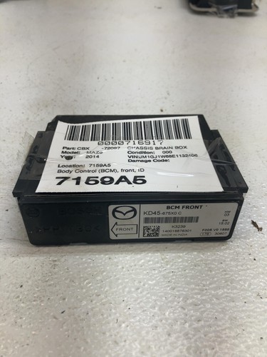 14 MAZDA 6 Chassis Brain Box Body Control (bcm) Front Id Kd45-67-5x0c ...