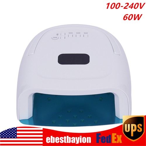 60W Cordless Wireless Rechargeable LED/UV Nail Lamp Gel Polish Light Dryer Timer | eBay