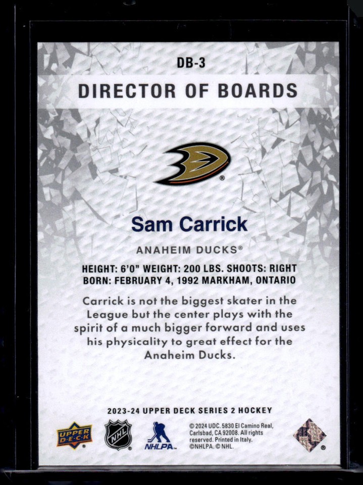 2023-24 Upper Deck #DB-3 Sam Carrick Director of Boards | eBay