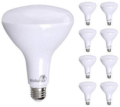 8 Pack Bioluz LED BR40 LED Bulbs 90 CRI 100W Replacement Dimmable Flood ...