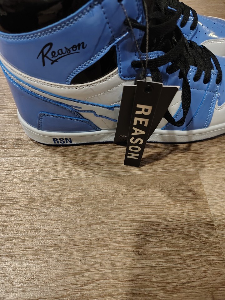 reason brand / men flaming skull Light Blue high top sneakers | eBay