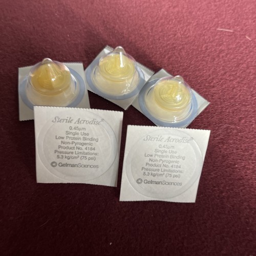 GELMAN 0.45um Acrodisc Syringe Filters 25mm Sterile 4184, 5 ...