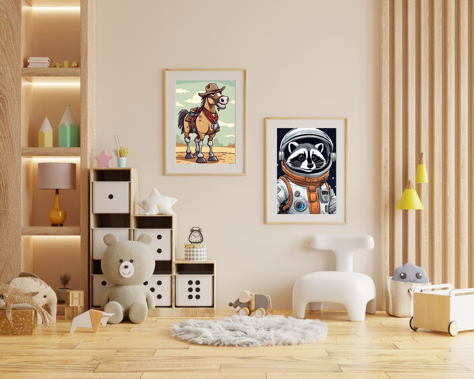 Digital Set of 15 Cartoon posters for Kids, Kids room prints | JPG 300 ...