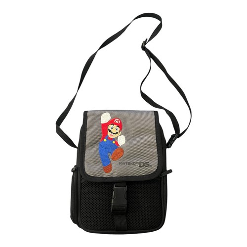 Nintendo DS Super Mario Bag Travel Carry Black Embroidered Adjustable ...