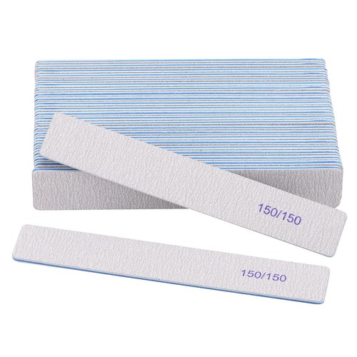 25 Pieces 150/150 Grit Rectangle Nail Files for Acrylic Nails, Reusable ...