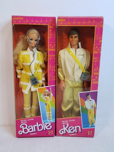 MUSIC LOVIN BARBIE & KEN DOLL SET 1985 FOREIGN MARKET MATTEL 9988 2388 ...
