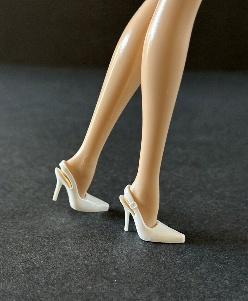 Barbie Doll Shoes - Model Muse Silkstone White Sling back Point Toe ...