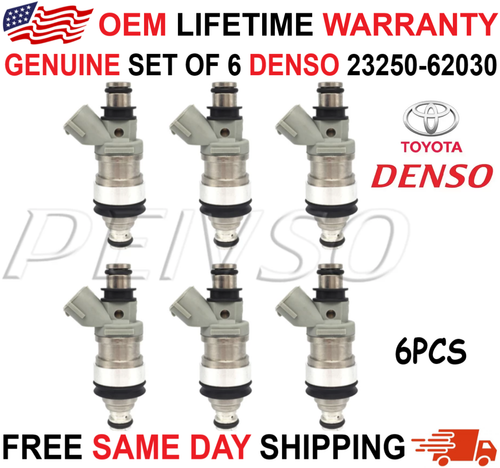 Genuine DENSO x6 Fuel Injectors for Toyota Tacoma 4Runner T100 Camry ...