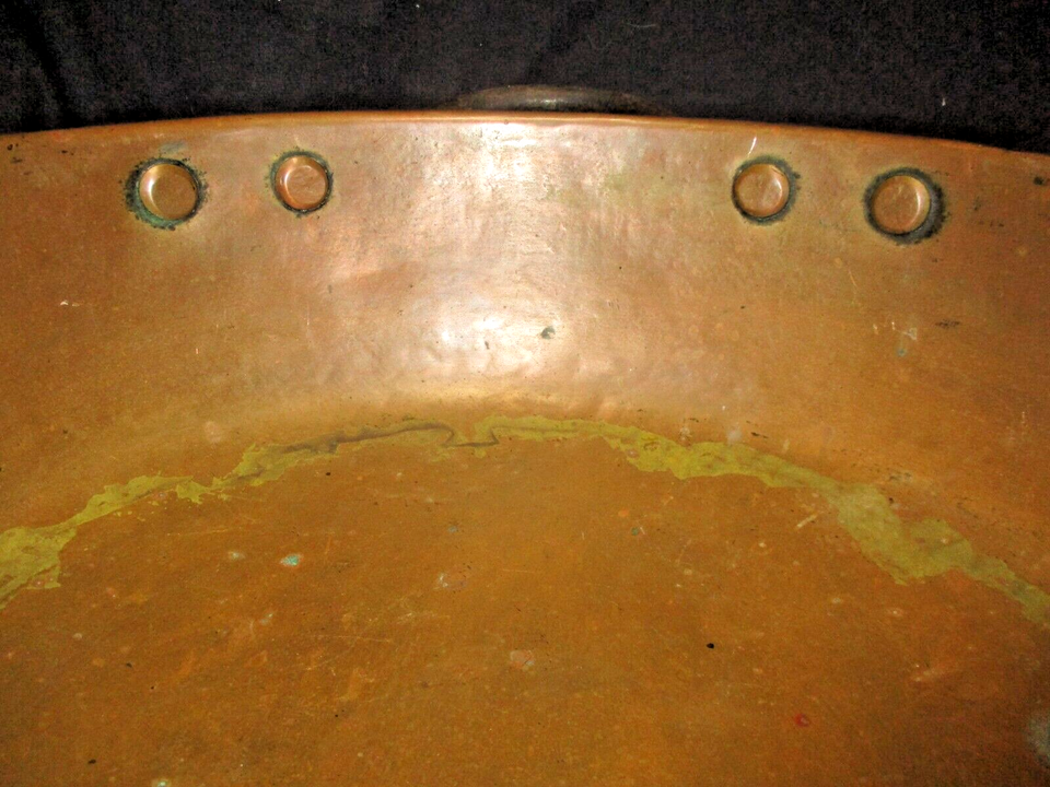 Antique Copper Pot Candy Kettle Confectioners Cauldron 15.5" Iron ...
